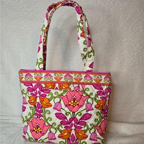 Vera Bradley | Bags | Vera Bradley Pink And Orange Floral Shoulder Bag ...